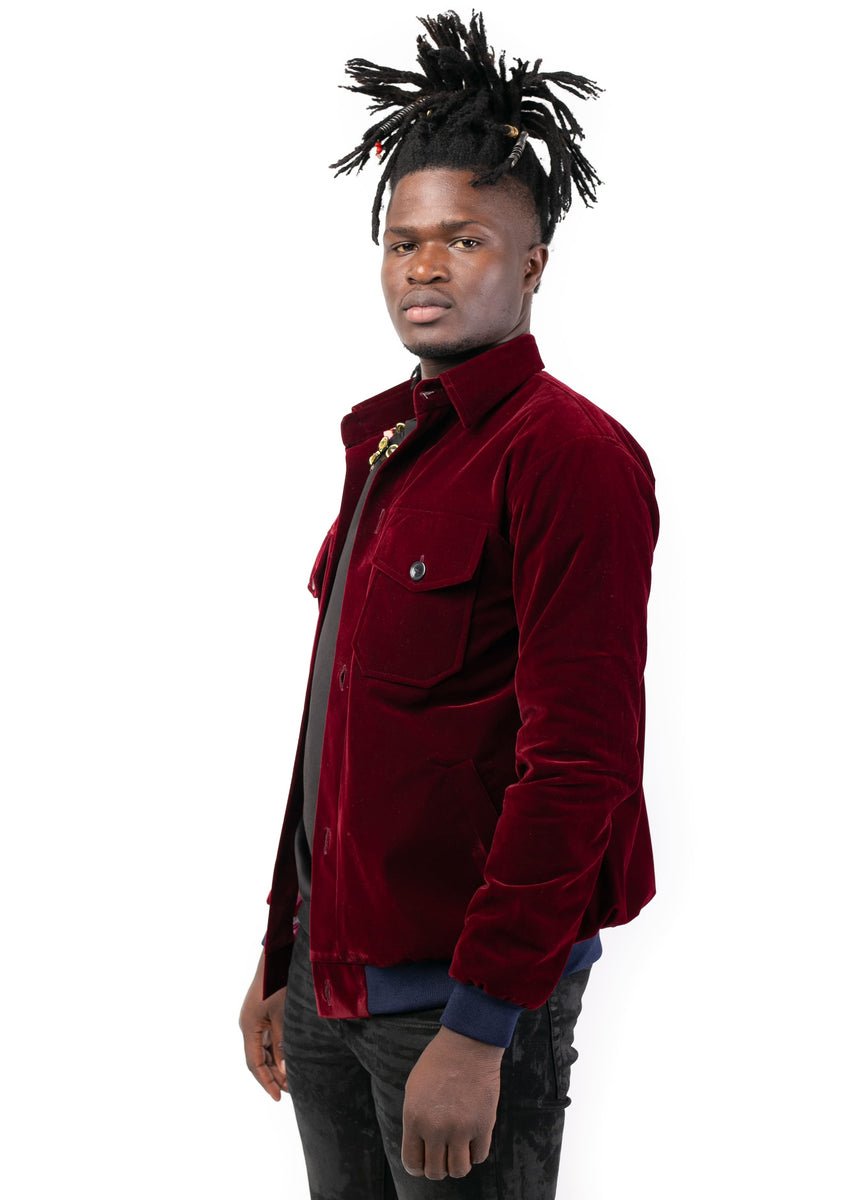 Maroon Velvet Jacket – Lookslike Avido