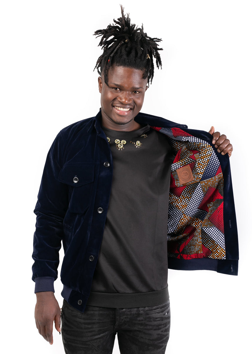 Navy Blue Velvet Jacket – Lookslike Avido